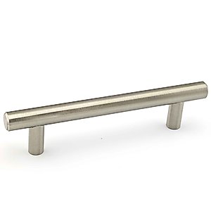 Richelieu Hardware BP205108195 Roosevelt Collection 4 1/4-inch (108 mm) Center-to-Center Brushed Nickel Modern Cabinet and Drawer Bar Pull Handle for Kitchen, Bathroom, and Furniture