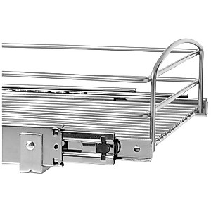 Knape & Vogt RS-MUB-14-FN 5 in. H x 15 in. W x 20 in. D Multi-Use Basket Silver Pull Out Cabinet Organizer, Frosted Nickel