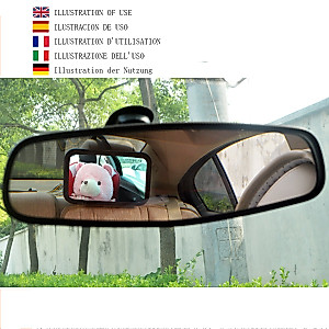 PEKITAS Baby Extra Large Clear View Car Back Seat Mirror - For Rear View, 360 degree pivot, adjustable and shatterproof