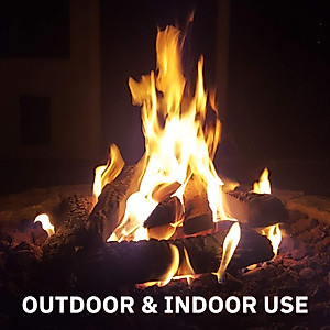 GASPRO 10 Pound Lava Rocks and 10 Piece Small Size Ceramic Fireplace Logs for All Types Fireplace and Fire Pit