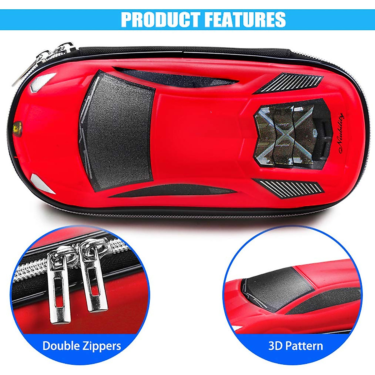 Supercar Pencil Case EVA Car Pen Pouch Stationery Box Anti-Shock for School Students Teens…