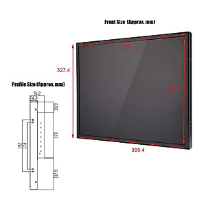 Bewinner1 19 Inch Portable Monitor, Resistive Touch Screen 1280 x1024 HD All-Metal Wall mounting Computer Display Supports HDMI/VGA/AV/BNC/USB Input Industrial Monitor