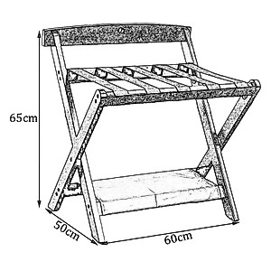 GUODDM Luggage Racks for Suitcases for Bedroom - Set of 2 Suitcase Stand for Guest Room Folding, Luggage Stand Wood with Backrest, 2-Tier Luggage Shelf Organizer, for Hotel Home Guest Room Bedroom