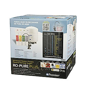 Watts Premier WP531417 RO Pure Plus Reverse Osmosis Filtration System with Top-Mount Twist Faucet, Brushed Nickel, Standard