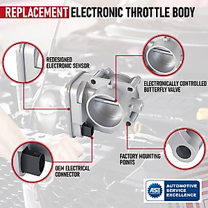 Electronic Throttle Body - Compatible with Chrysler, Jeep & Dodge 2.0L and 2.4L - 200, Sebring, Avenger, Caliber, Journey, Compass and Patriot - Replaces 04891735AC, 977025, 4891735AD - 2007-2017