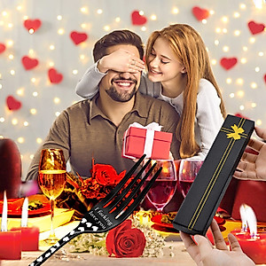 I Forking Love You Dinner Forks Valentines Day Gifts, Christmas Gifts Anniversary Birthday Gifts for Boyfriend Girlfriend Wife Husband, Stainless Steel Engraved Table Fork (Black)
