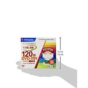 Verbatim Japan VHW12NP20TV1 DVD-RW CPRM 120 Minutes, 20 Sheets, White Printable Twin Case, 1-2x Speed