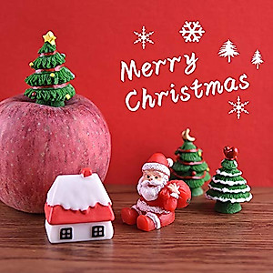 Zealor Christmas Miniature Ornaments Kit for Snowy Winter Fairy Garden Dollhouse Decoration
