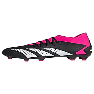 adidas Unisex Predator Accuracy.3 Firm Ground Soccer Shoe, Black/White/Team Shock Pink, 7.5 US Men