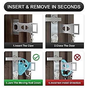 Portable Door Lock, Hotel Door Locks for Travelers Metal, Prevent Unauthorized Entry, Apartment Essentials, Home Security, Traveling Essentials, Blue