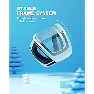 ZIONOR X11MINI Kids Ski Goggles - Cylindrical Snowboard Snow Goggles for Boys Girls Child Youth, UV Protection Anti-fog Helmet Compatible (VLT 29% White Frame ClearRevoSilver Lens)