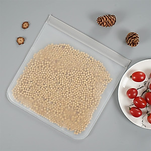 6 Pack BPA FREE Reusable silicone freezer bags, Extra Thick Reusable Storage Bags Leakproof Silicone and Plastic Free for Marinate Meats, Cereal, Sandwich, Snack, Travel Items, Home Organization