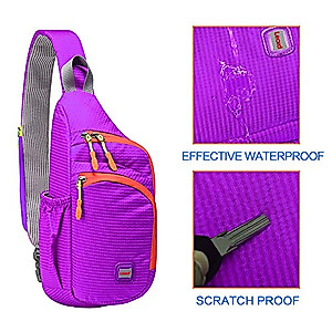 Lecxci Outdoor Chest Sling Bag Lightweight Waterproof Backpack for Unisex/Man/Women(M,purple)