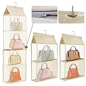 YYYCMYYYYC Detachable Hanging Handbag Organizer Purse Bag Ction Storage Holdollecer Wardrobe Closet Space Saving Organizers System， For Living Room Bedroom Home Use (2021 New) (White)