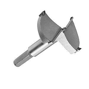 Hegebeck Forstner Drill Bit, 50mm Carbide Woodworking Hole Saw, Wood Drilling Cutter Boring Drill Bits with Hex Handle, for Wood, Plastic, Plywood, Grey