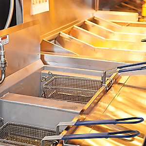 WeChef 2Pcs Deep Fryer Baskets with Non-slip Handle 13" x 6 5/16" x 5 7/8" Nickel Plating Heavy Duty Construction Deep Fryer Basket for Commercial Restaurant Kitchen Blue