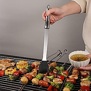 Grill Tools Set,Stainless Steel Grill Set for Men, 6pc BBQ Tools Grilling Accessories Kit with Spatula,Fork,Knife,Brush,Tongs & Carry Bag Grill Utensils Set for Outdoor Grill