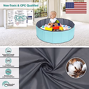 EIH 79 Inch x 59 Inch Large Baby Playpen with Ocean Ball Pit & 100PCS Balls Play Yard for Babies and Toddlers Indoor and Outdoor Kids Activity Center, Dark Grey