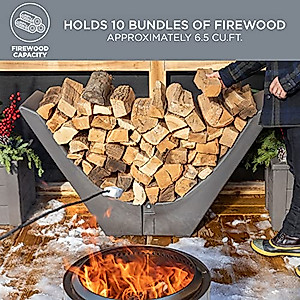 Step2 Longhorn Firewood Rack – Firewood Nest – Log Holder for Outdoor or Indoor Use – Ideal and Elegant Wood Storage Solution for Fire Pits, Fireplaces, Wood Burning Stoves, and More – Easy Assembly