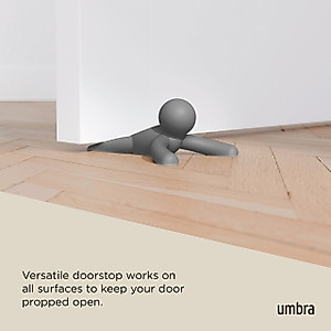 Umbra Buddy Door Stop, Heavy-Duty and Flexible, Soft-Touch Finish, Protects Your Floors, Single, (Charcoal, 1 Pack)