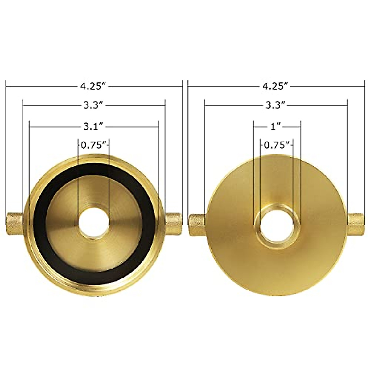 NOVINO Fire Hydrant Hose Adapter 2-1/2" NST/NH Female x 3/4" GHT Male, Brass Fire Hydrant Adapter Fire Equipment Hydrant to Garden Hose Adapter
