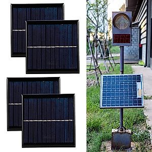 4pcs 1W 5.5V Polycrystalline Solar Panel, High Efficiency Module Off Grid PV Power for Battery Charging, Boat, Caravan, RV 95 x 95mm