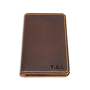 Turbosnail Leather Journal Cover for Moleskine Cahier Notebook Pocket size 3.5" x 5.5" Field Notes Cover Personalized Gift Refillable Pocket Cover, Customized Gift