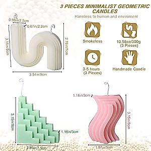 3 Pieces Twist Candle Aesthetic Candles Soy Wax Christmas Geometric Shaped Candle Art Trapezoid Triangle S Shape Candle