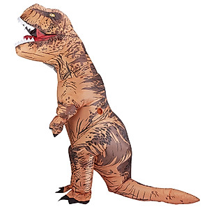 Lulu Home Halloween Dinosaur Costume, Inflatable T-Rex Dinosaur Costume for Adults, Brown (7.5FT)
