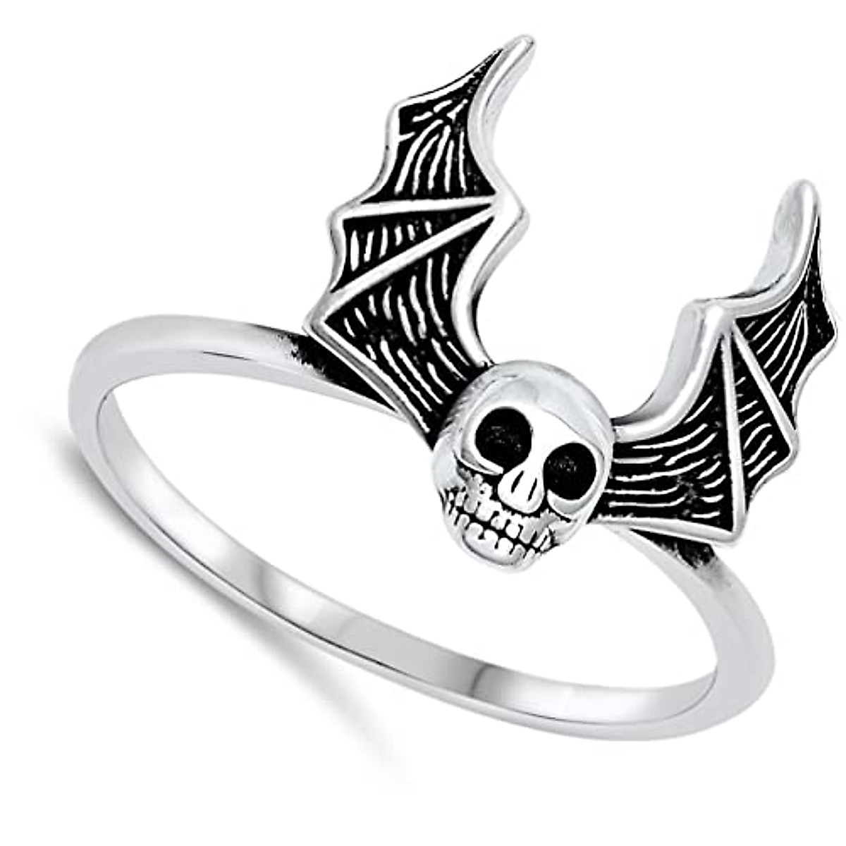 Bat Skull Pure Spirit Wholesale Ring New .925 Sterling Silver Band Size 9