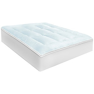 BioPEDIC Memory Cloud Gel Infused Memoryfoam & Fiber Topper, Full, White