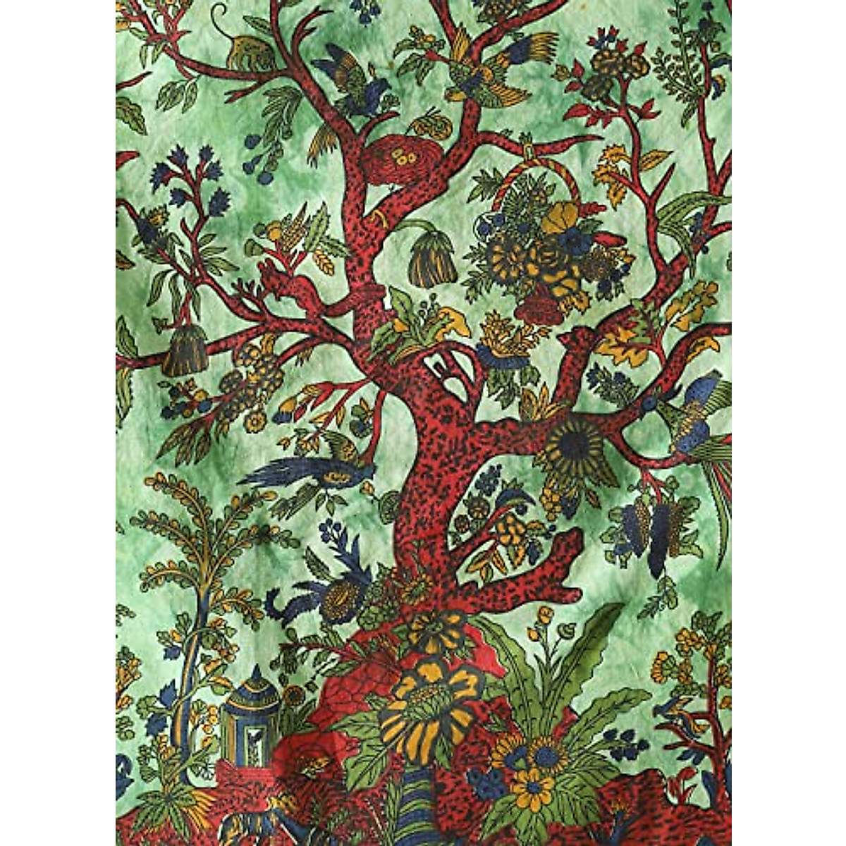 Popular Handicrafts Tapestry Tree of Life Hippie Tie dye Psychedelic Wall Hanging - Indian Maditation Gypsy Bohemian Hippy Dorm Room Decor Poster Green 30 x 40 Inch