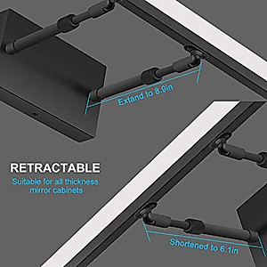 YHTlaeh Adjustable LED Bathroom Vanity Light Fixture Wall Cabinet 18W 24inch Matte Black Natural White Light 4000K for Makeup Bathroom Lighting Over Mirror (24in Non Dimmable)