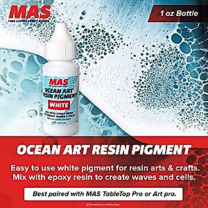 MAS Epoxies Resin Ocean Art White Pigment, 1 oz, Epoxy Resin Dye for Ocean Waves and Water Effects