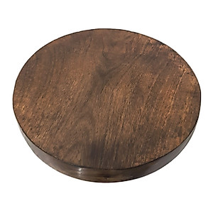 Handcrafted Antique Rustic Wooden Round Serving Trays Round with Handles Brown Kitchen Accessories Set of 2