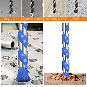 Puimentiua 7pcs/5pcs Triangle Drill Bit Sets, Multifunctional Overlord Handle Industrial Strength Drill Bit Set for Brick, Glass, Ceramic, Granite, High-Carbon Steel, Concrete, Wood