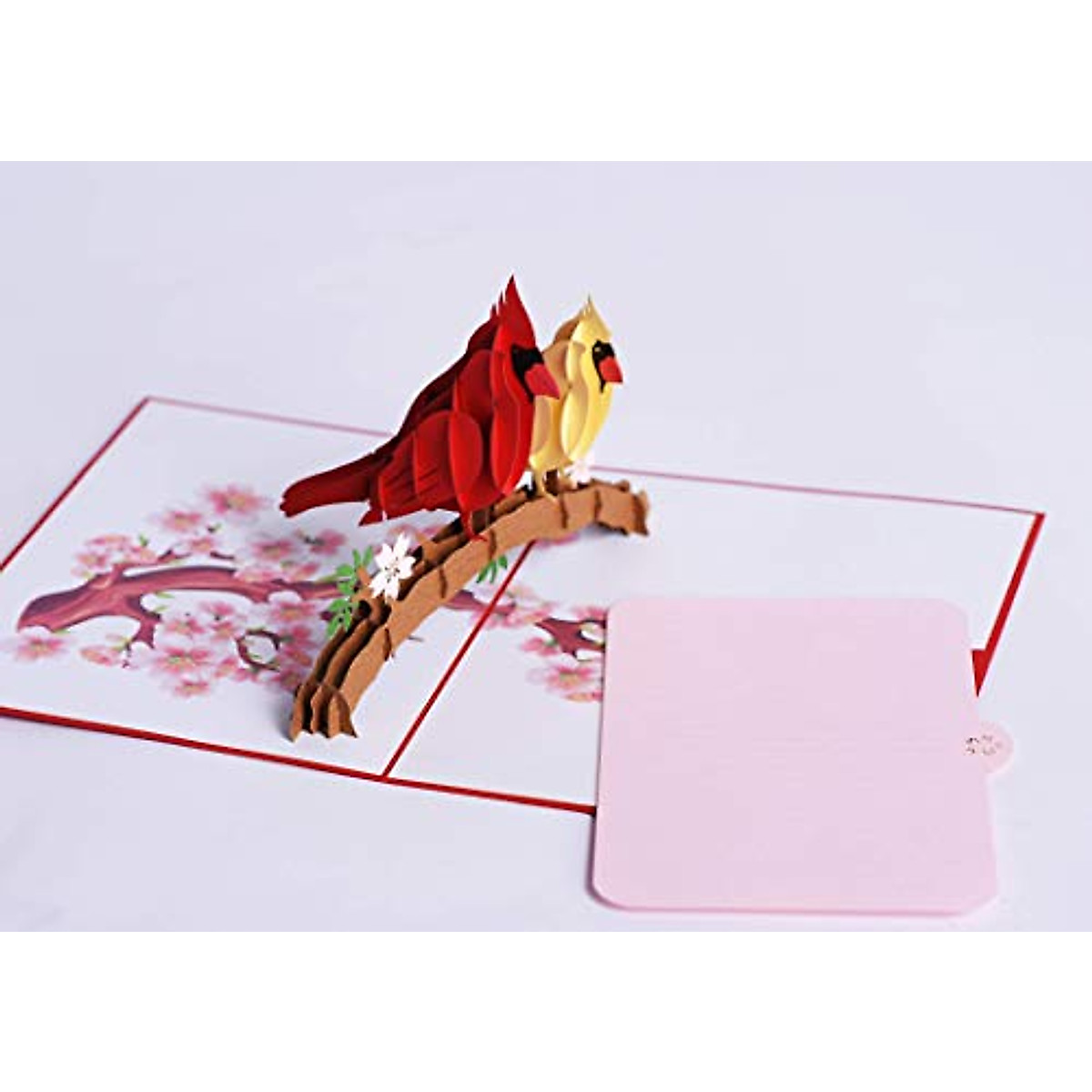 3D Popup Card of Cardinal Bird, Paper Art & Handicrafts, Greeting Cards, Handmade Gifts by PQDGlobal (Cardinal couple)