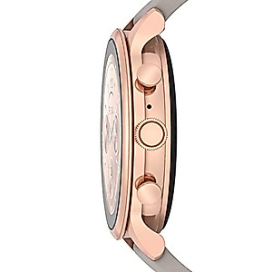 Fossil Unisex Gen 6 42mm Stainless Steel and Leather Touchscreen Smart Watch, Color: Rose Gold, Taupe (Model: FTW6079V)