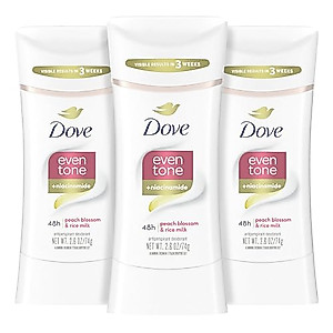 Dove Even Tone Antiperspirant Deodorant Stick Peach Blossom & Rice Milk 3 Count 2.6 oz