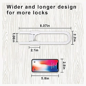 Sliding Cabinet Locks for Babies, 6 Packs Upgrade U-Shaped Sliding Child Locks for Cabinets, Child Proof Cabinet Latches, Multi-Purpose Adjustable Baby Proofing Cabinets