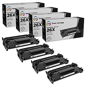 LD Products Compatible Replacement for HP 26X Toner Cartridge CF226X 26A CF226A for Laserjet Pro M402d M402dn M402dne M402dw M402n MFP M426fdw M426fdn MFP M426dw (High Yield Black, 4-Pack)