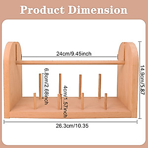Yarn Holder for Crocheting, 9 Thread Spool/Multifunctional Beech Thread Rack Organizer for Macrame Weaving Cord/String, Knitting Embroidery Accessory Prevent Yarn Tangling