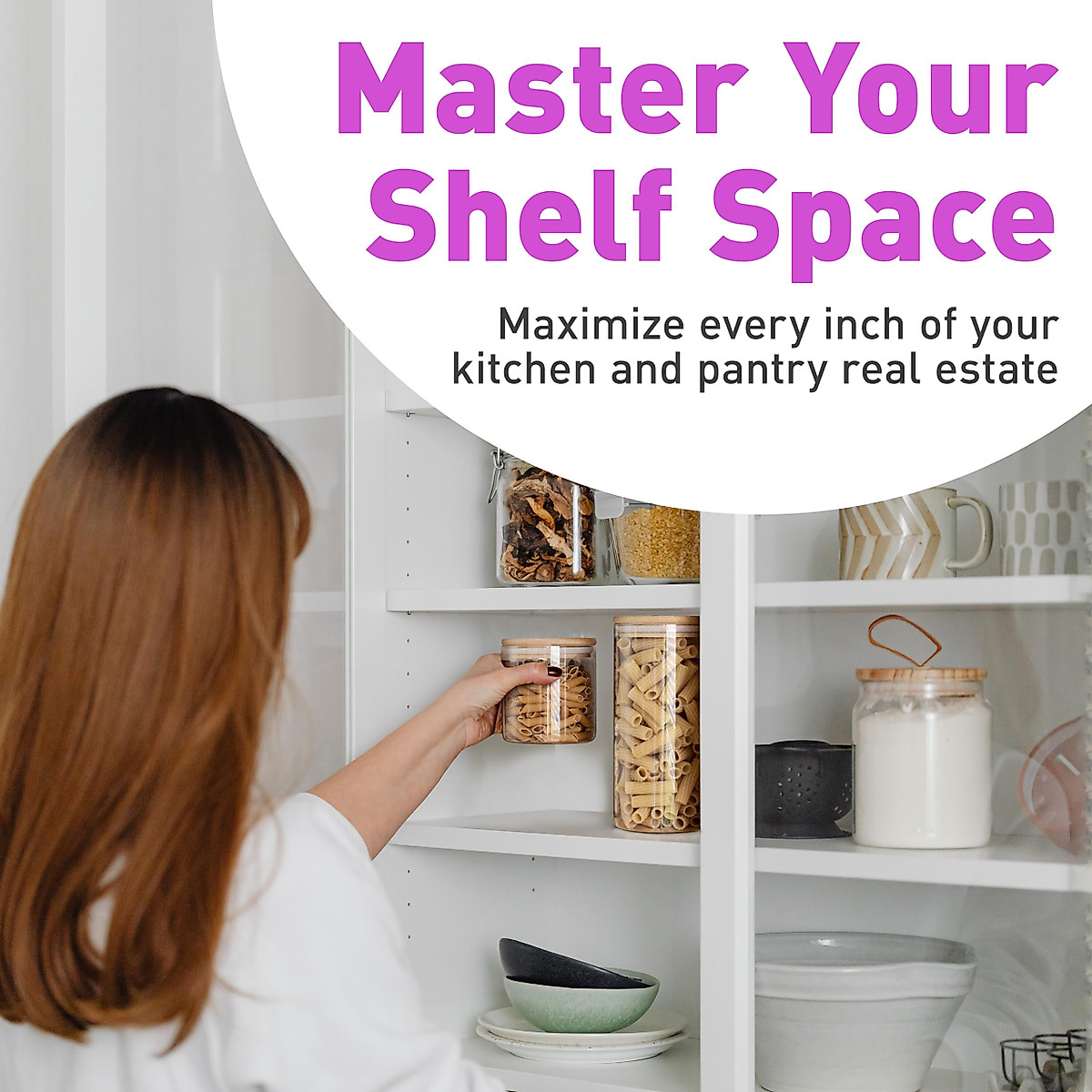 Glass Food Storage Containers with Lids by Sweetzer and Orange - Set of 4 Kitchen Canisters - Candy, Cookie, Rice and Spice Jars - Sugar or Flour Container - Big and Small Airtight Food Jar for Pantry