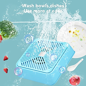 Topyond USB Dishwasher Powered Portable Small Dish Washing Machine,Mini Ultrasonic Efficient Cleaning for Travel and Kitchen Tableware,Blue
