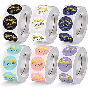 Thank You Stickers, 3000 Pieces Thank You for Supporting My Small Business Labels Thank You Stickers for Packaging Mailer Sealing (C, 1inch)