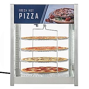 KoolMore 18 in. Commercial Pizza Display Warmer with 4 Rotating Racks in Stainless-Steel (KM-HPD4-18)
