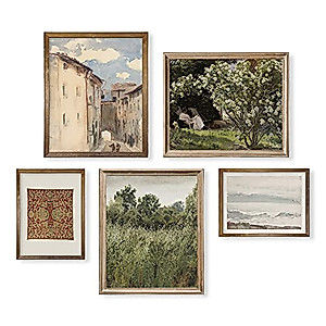 Vintage Farmhouse Botanical Wall Decor | Landscape Neutral Portrait Wall Art for Boho French Country Kitchen Bathroom Bedroom Picture Poster Print I Flower Room Decor Aesthetic Cottagecore Plant 5 Set