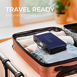 Halo Automotive Bolt Air 58830 mWh Portable Emergency Power Kit with Tire Pump, 4 Interchangeable Nozzles, Extra Accessory Kit, Car Jump Starter, and Charger - Blue Graphite