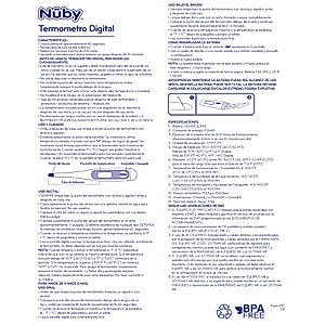 Nuby Digital Thermometer - Accurate Oral, Underarm & Rectal Use Thermometer with Hygienic Cover