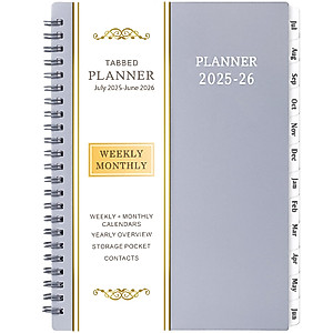 2023-2024 Planner - Weekly & Monthly Academic Planner 2023-2024, July 2023 - June 2024, 6.25" × 8.3", Tabs, Inner Pocket, Strong Twin-Wire Binding, Improving Your Time Management Skill